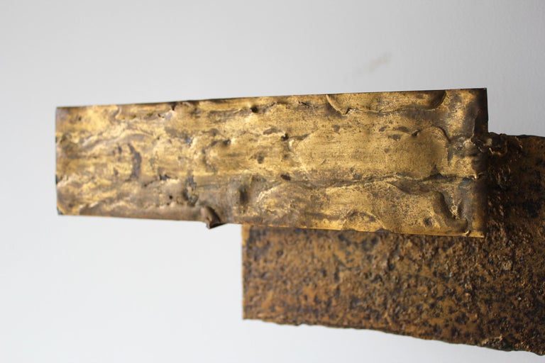 Brutalist Wall Sculpture in Mixed Metals Brass Bronze Copper 1960 ...