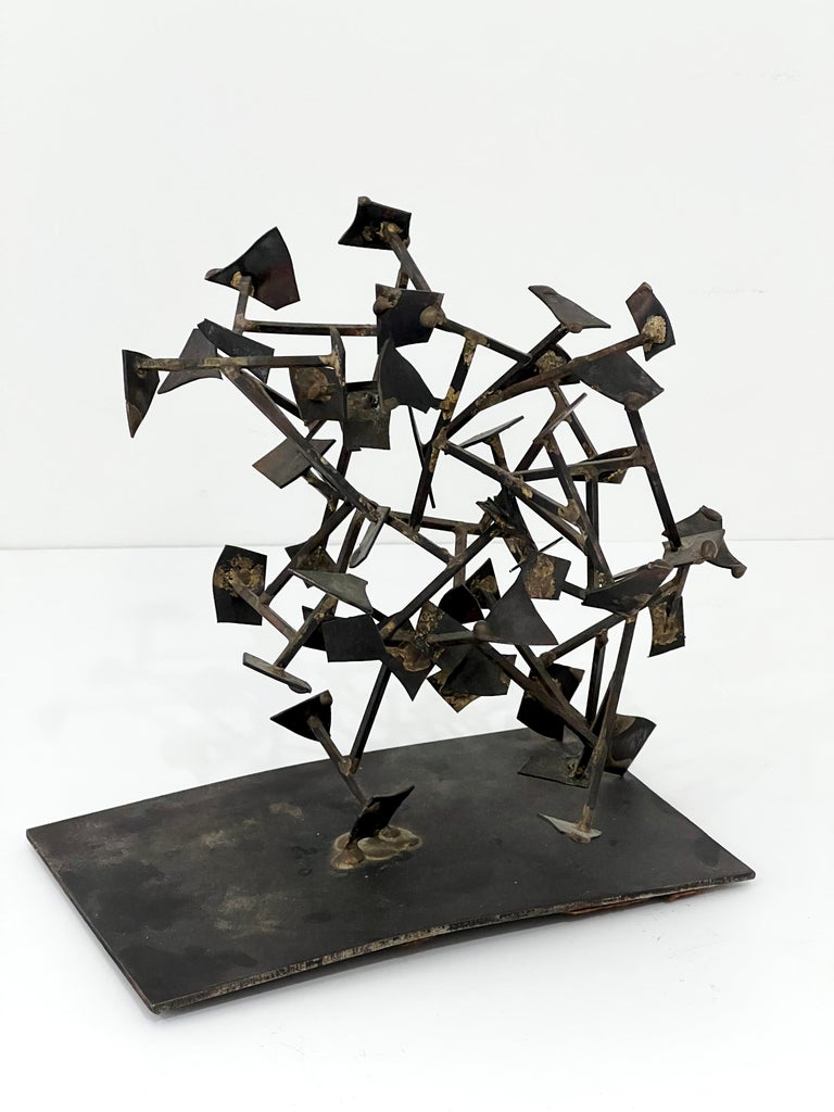Brutalist Welded Nails Sculpture by Harry Bertoia For Sale at 1stDibs