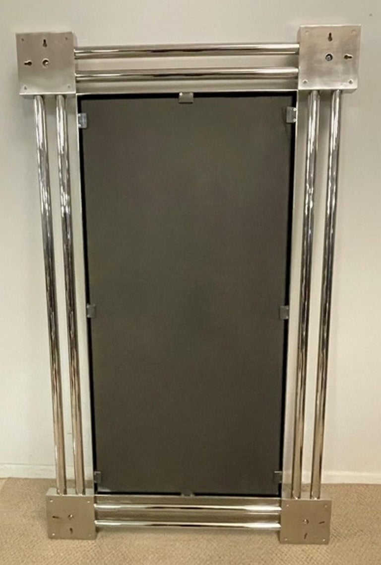 Brueton Chrome Rectangular Beveled Wall Mirror Inset Marble Corners For ...