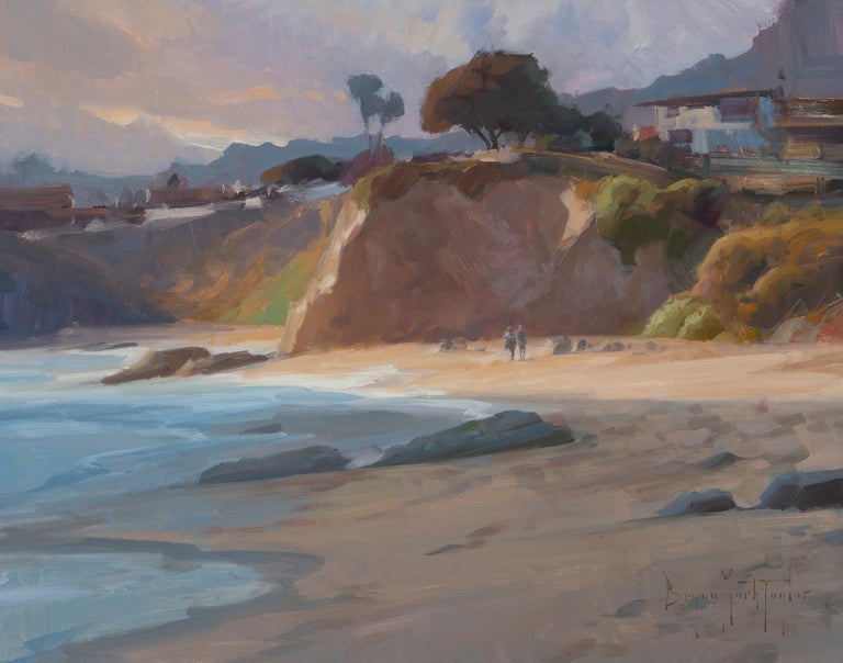 Bryan Mark Taylor - Modern Impressionist California Seascape "Beach Walk Evening"" For Sale at ...