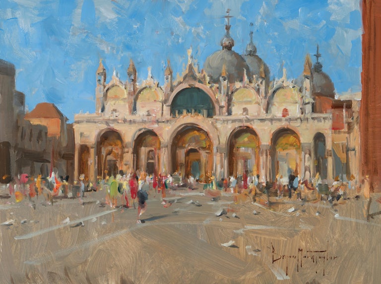 Bryan Mark Taylor - "Piazza San Marco" Oil Painting For Sale at 1stDibs