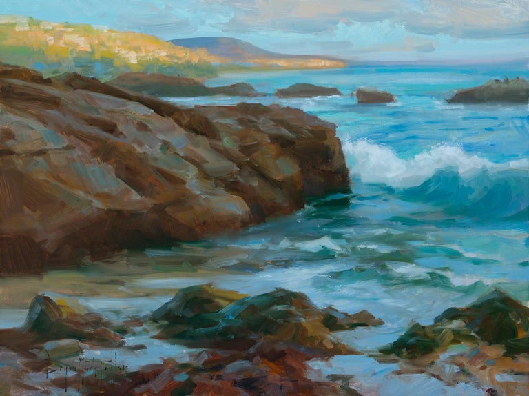Bryan Mark Taylor - "Tide Pool Sunset" Modern Impressionist California Seascape For Sale at 1stDibs