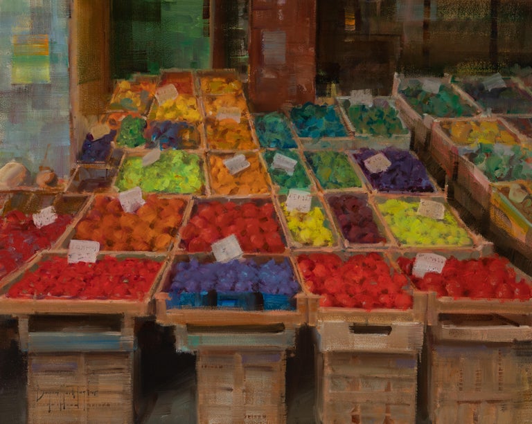 Bryan Mark Taylor - "Venetian Market" Oil Painting For Sale at 1stDibs