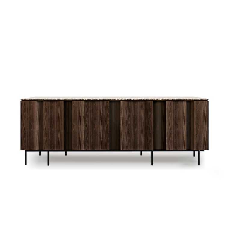 Contemporary Modern Bryant Studio Sideboard in Dark Oak and Marble by ...