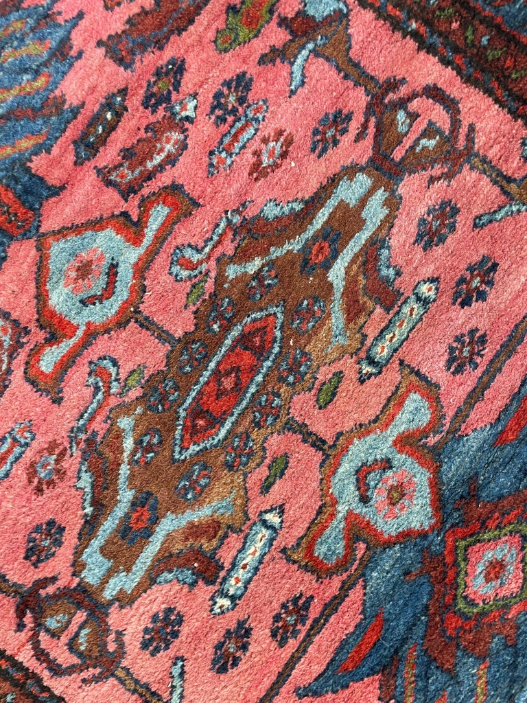 Bubble Gum - Salmon Pink Antique Rug, c.1940 For Sale at 1stDibs