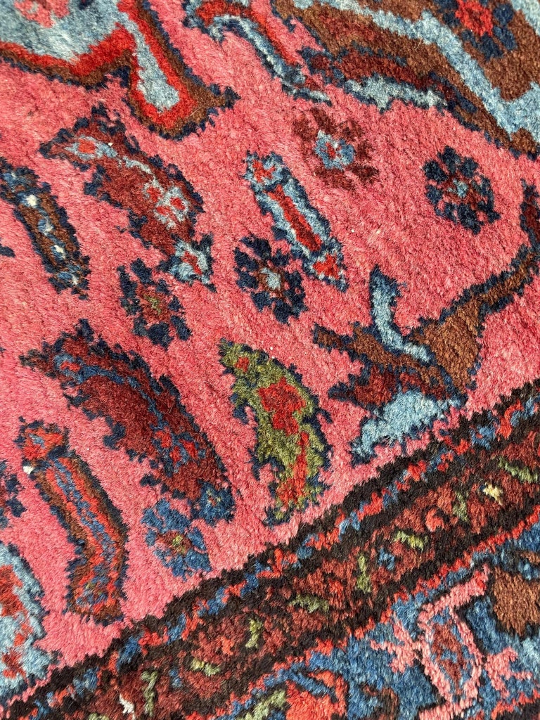 Bubble Gum - Salmon Pink Antique Rug, c.1940 For Sale at 1stDibs