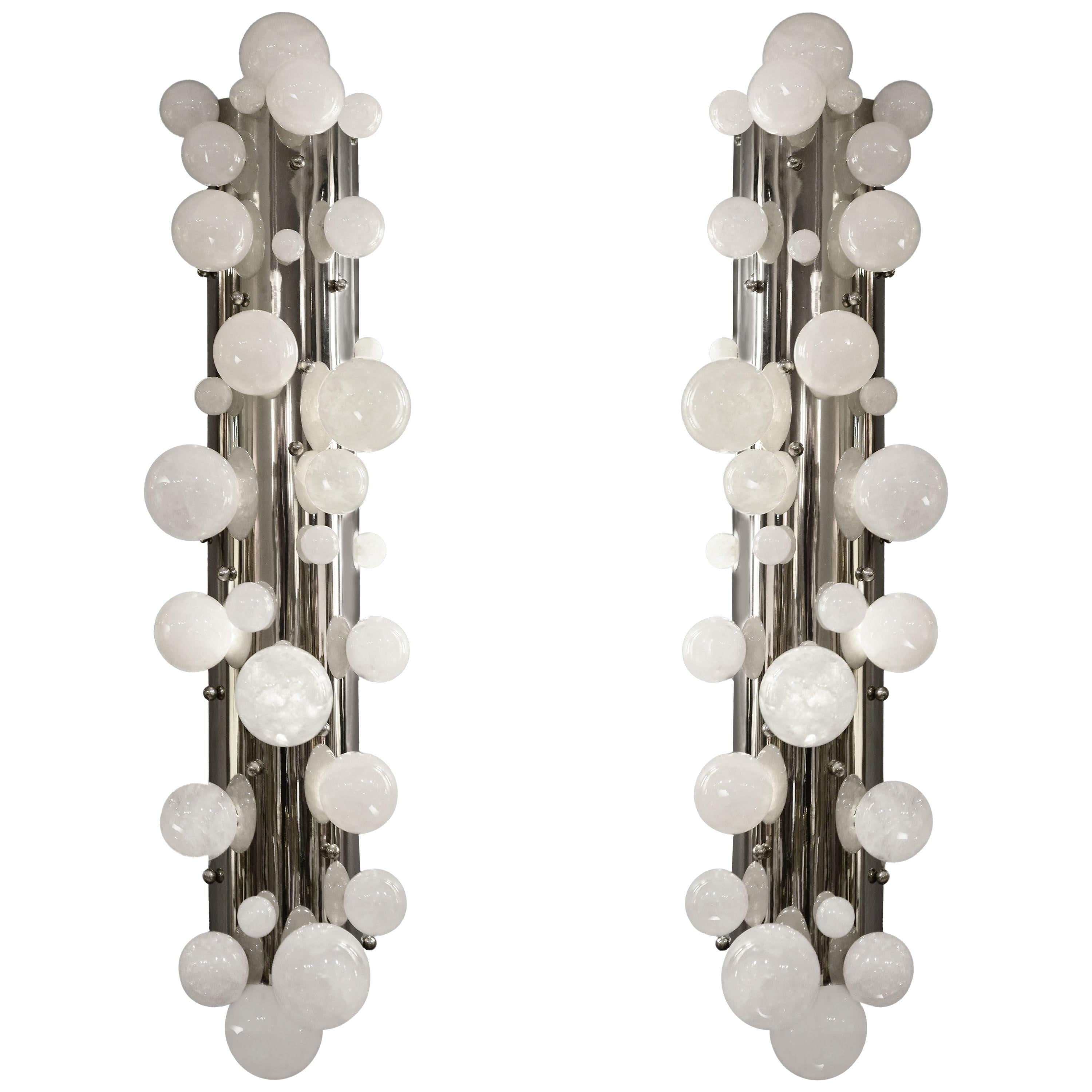 Pink Quartz Bubble Sconces by Phoenix at 1stDibs | pink sconces