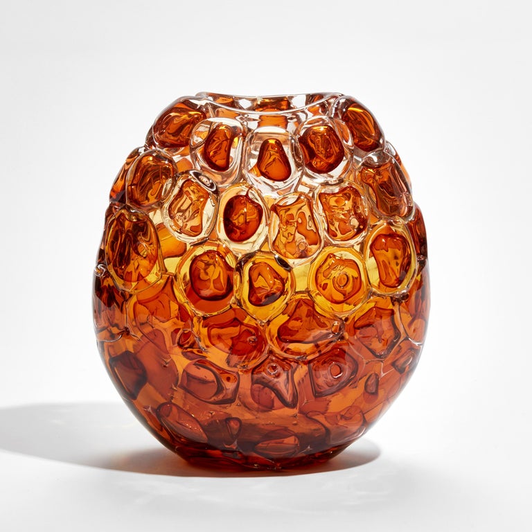 Bubblewrap in Burnt Orange, an Amber / Orange Glass Vase by Allister ...