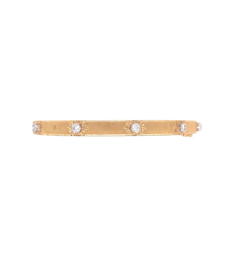 Buccellati 18k Yellow Gold and Diamond 'Marci Classica' Bangle Bracelet ...