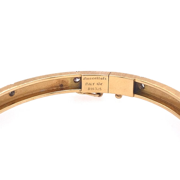 Buccellati 18k Yellow Gold and Diamond 'Marci Classica' Bangle Bracelet ...