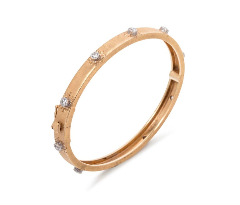 Buccellati 18k Yellow Gold and Diamond ''Marci Classica'' Bangle ...