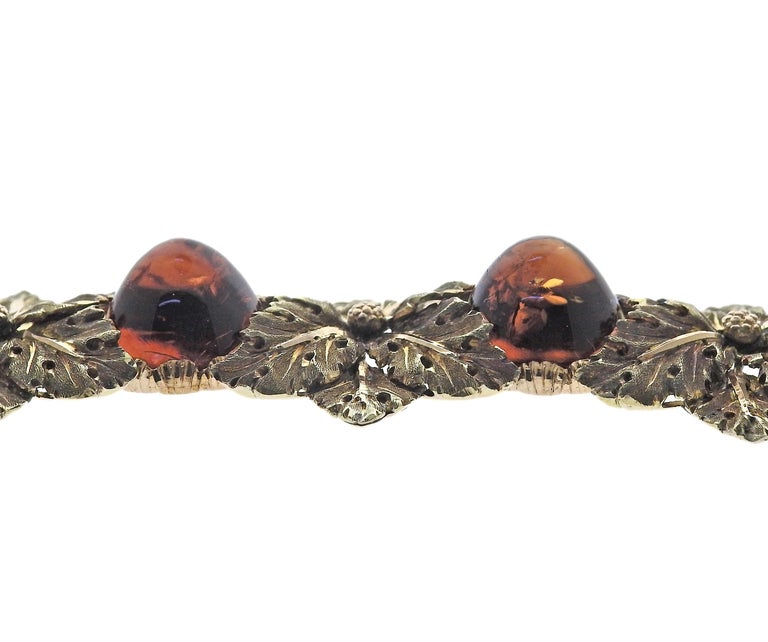 Buccellati Amber Gold Leaf Bracelet For Sale at 1stDibs