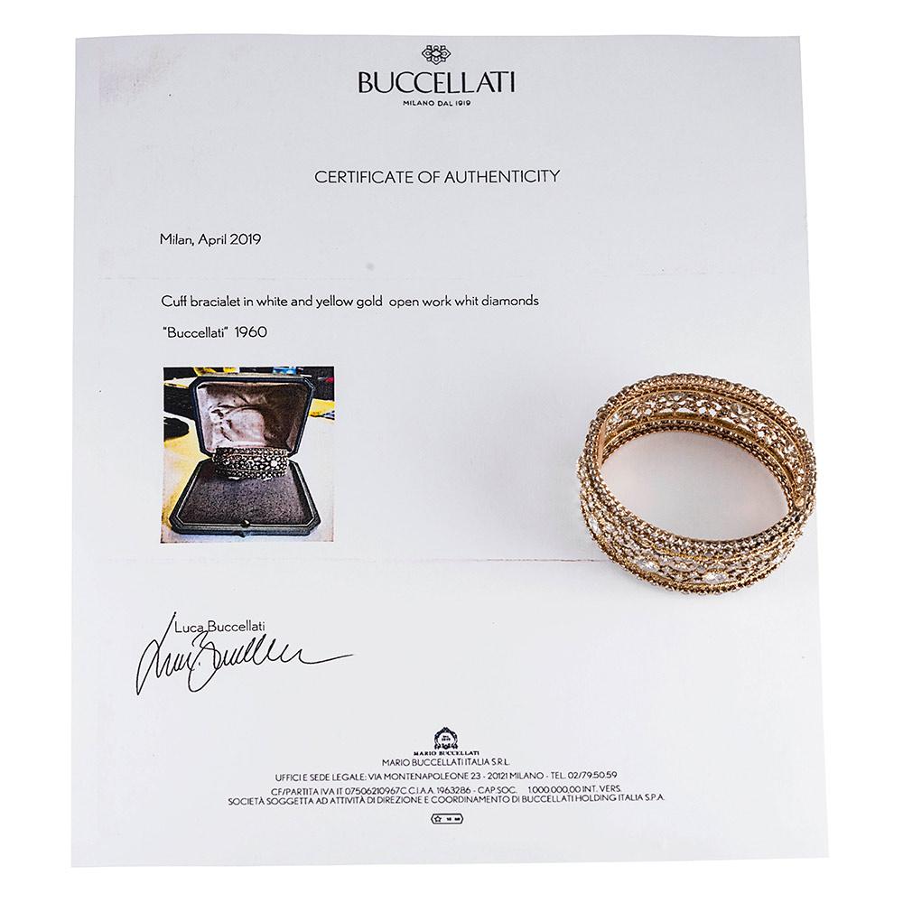 Buccellati circa 1960 Diamond Cuff with Certificate at 1stDibs