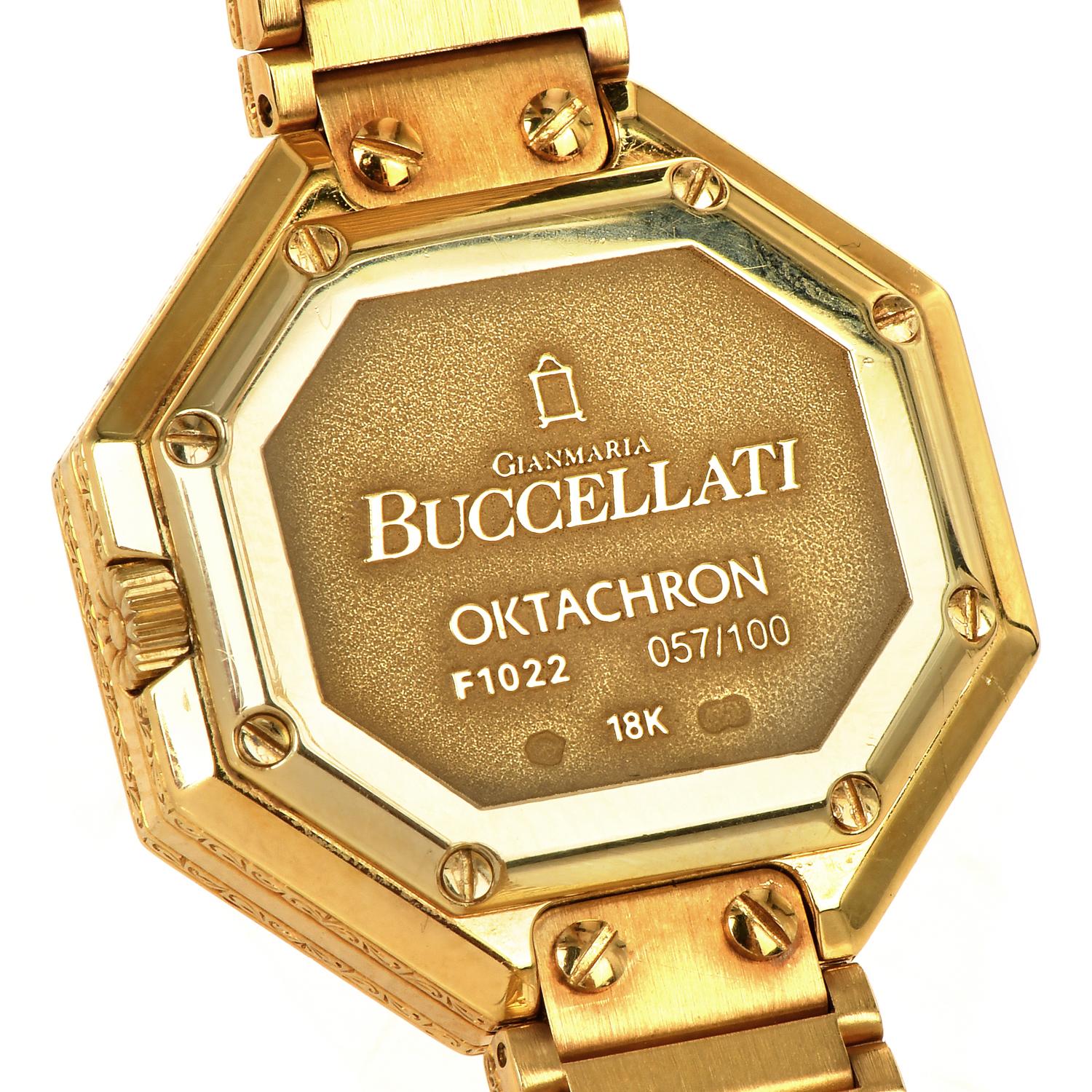 Buccellati Diamond 18k Yellow Gold Bracelet Oktachron Watch For Sale at ...