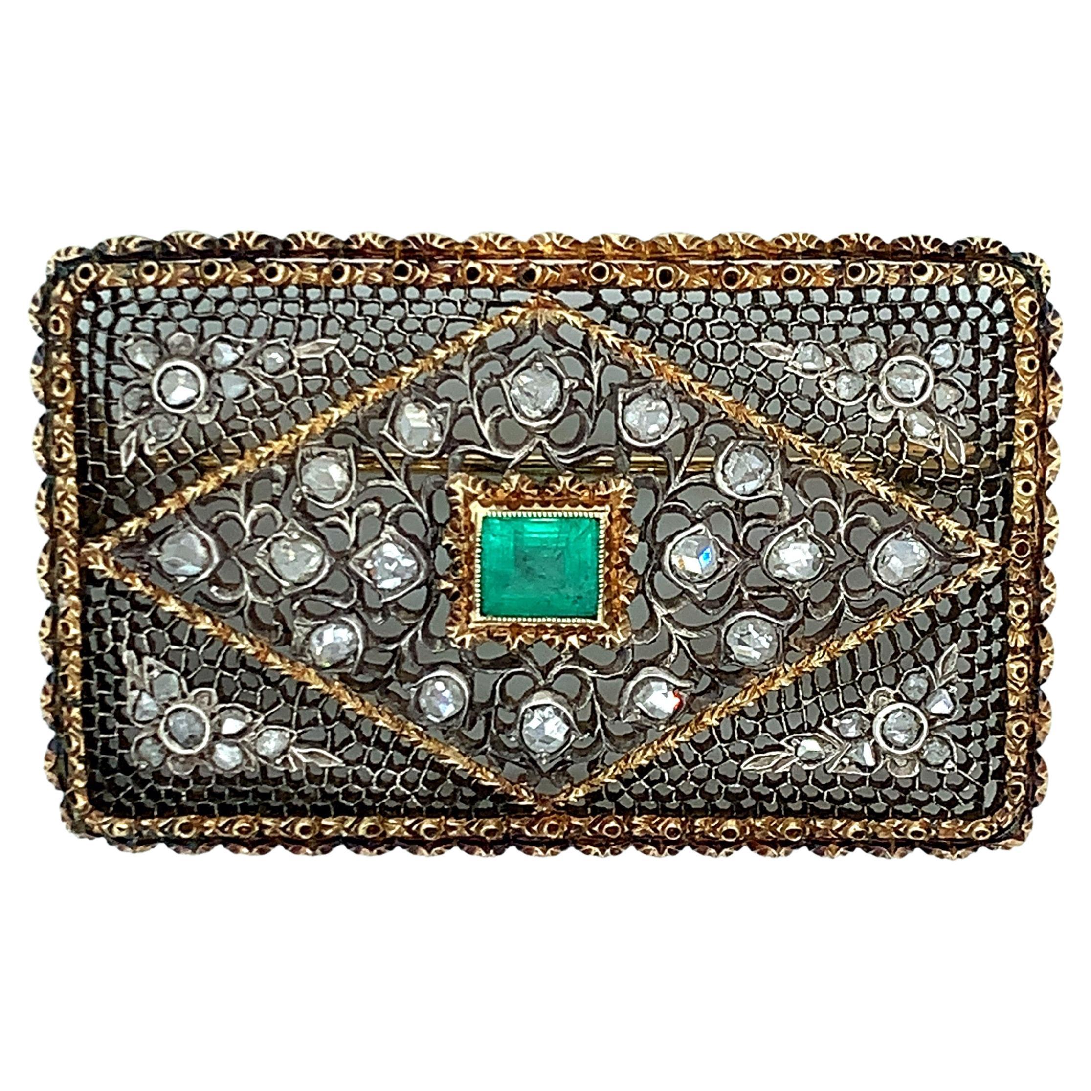 Buccellati Pearl Emerald Diamond Gold Butterfly Lapel Brooch at 1stDibs