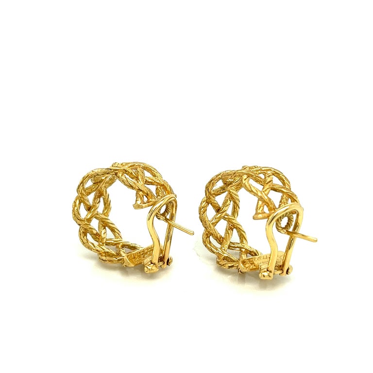 Buccellati Gold Braided Earrings For Sale at 1stDibs