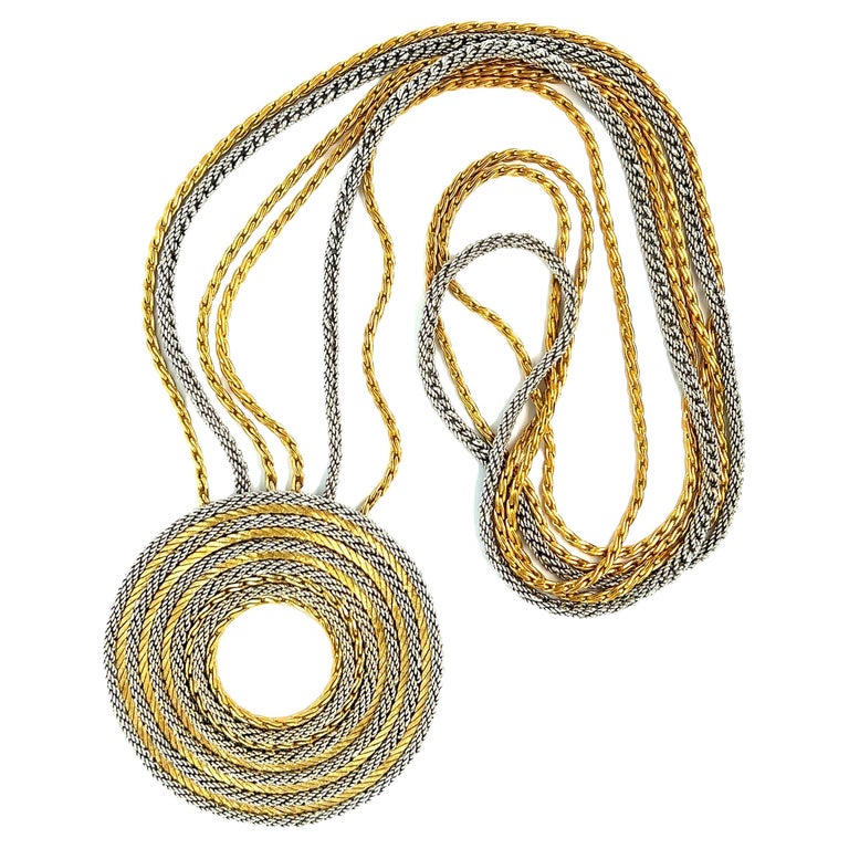 Buccellati Gold Disc Pendant Long Necklace For Sale at 1stDibs