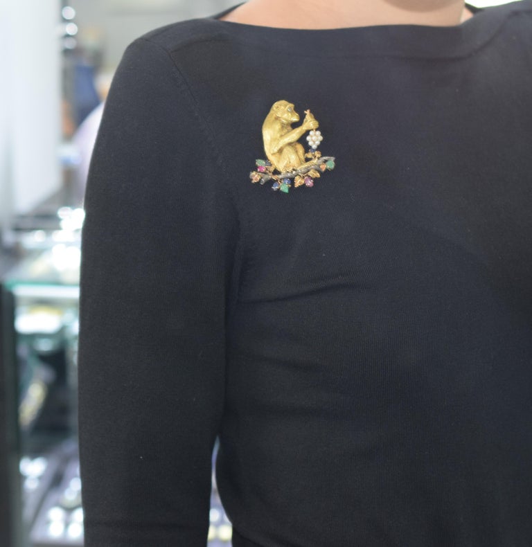 Buccellati Gold Monkey Brooch at 1stDibs