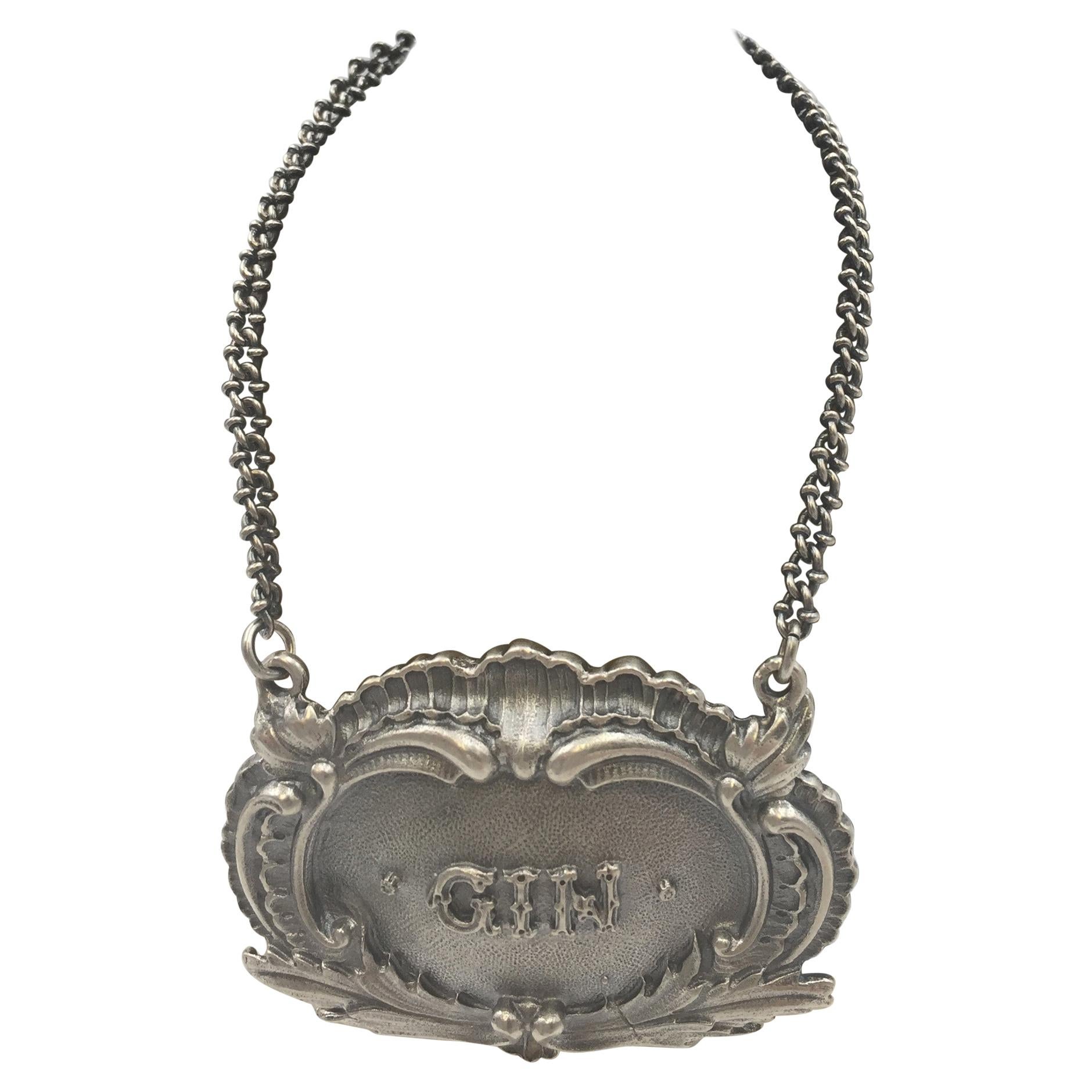 Set of 4 Sterling Silver Drink Labels Whisky, Gin, Brandy Dry Sherry ...