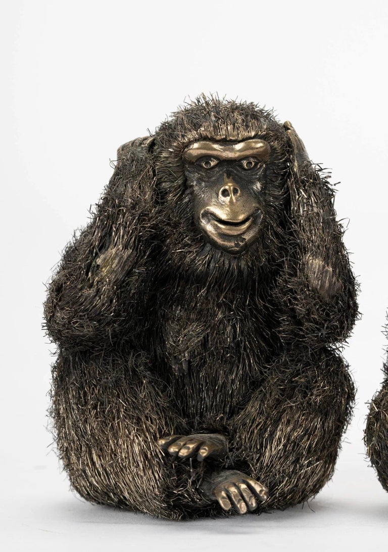 Buccellati Italy, a Set of Three Silver Models of the Wise Monkeys For ...