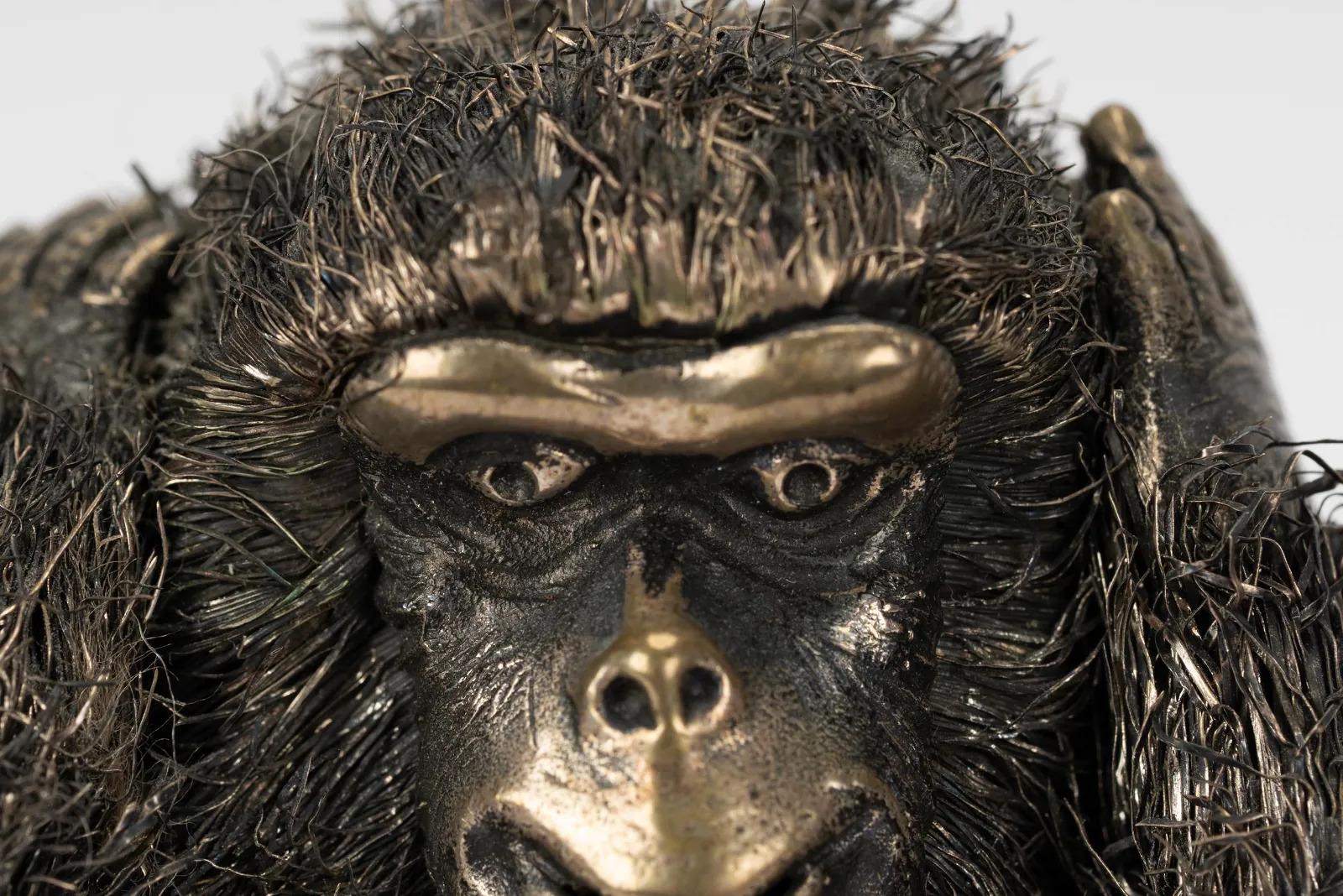 Buccellati Italy, a Set of Three Silver Models of the Wise Monkeys at ...