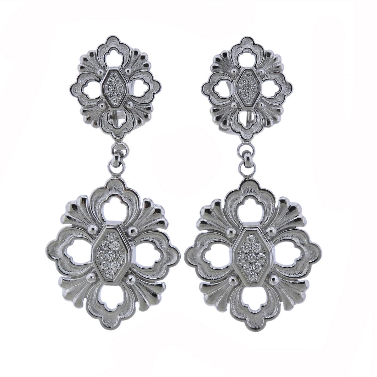 Buccellati Opera Diamond Gold Drop Earrings at 1stDibs