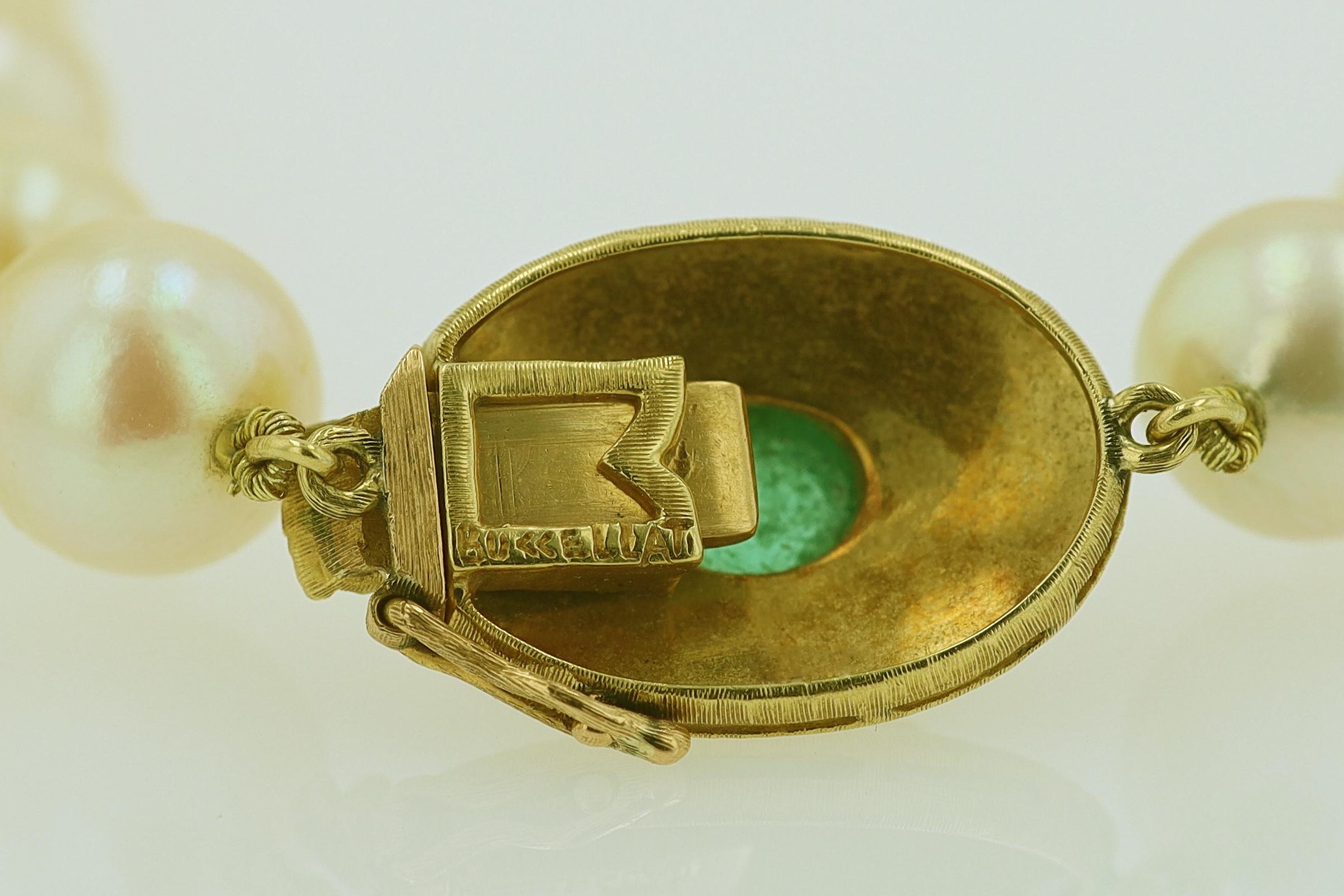 Buccellati Pearl and Emerald Necklace at 1stDibs