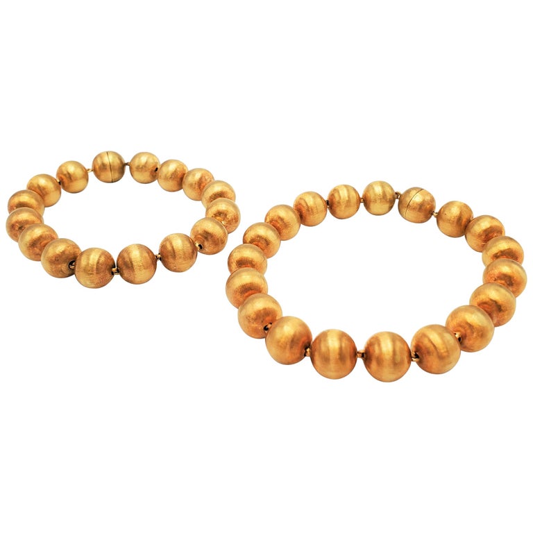 Buccellati 'Rigato' Gold Convertible Necklace/Bracelet Set at 1stDibs