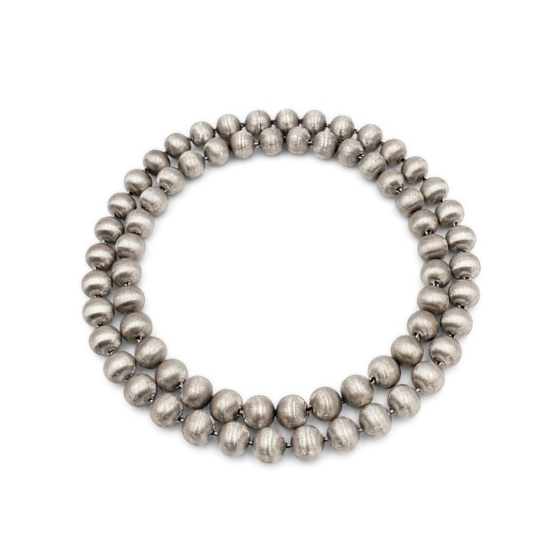 Buccellati 'Rigato' White Gold Necklace Set For Sale at 1stDibs