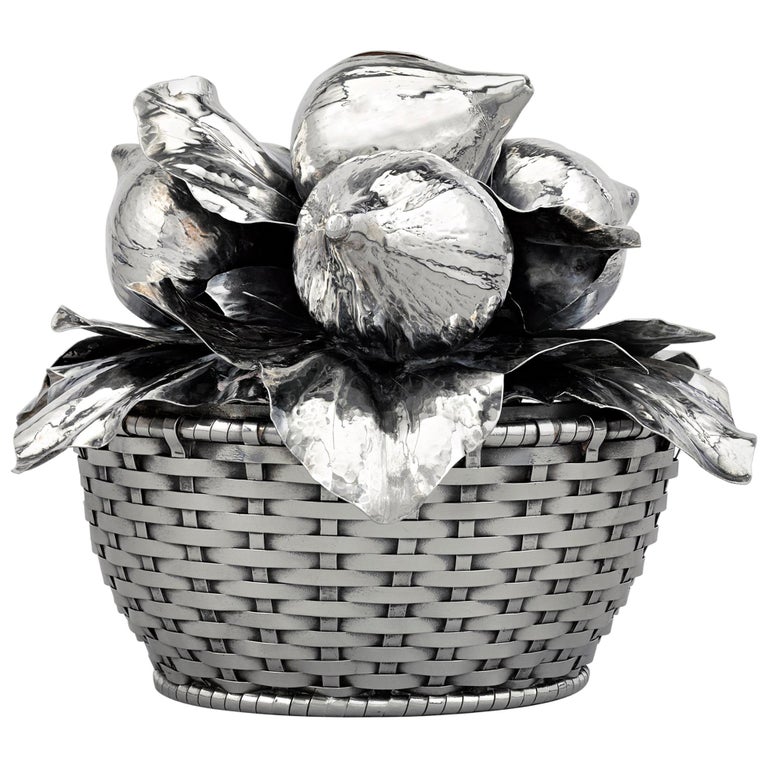 Buccellati Silver Fig Fruit Basket Centerpiece at 1stDibs