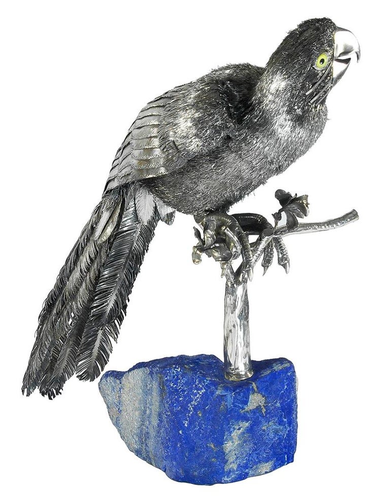 Buccellati Silver Furry Animals Parrot Lapis Lazuli For Sale at 1stDibs