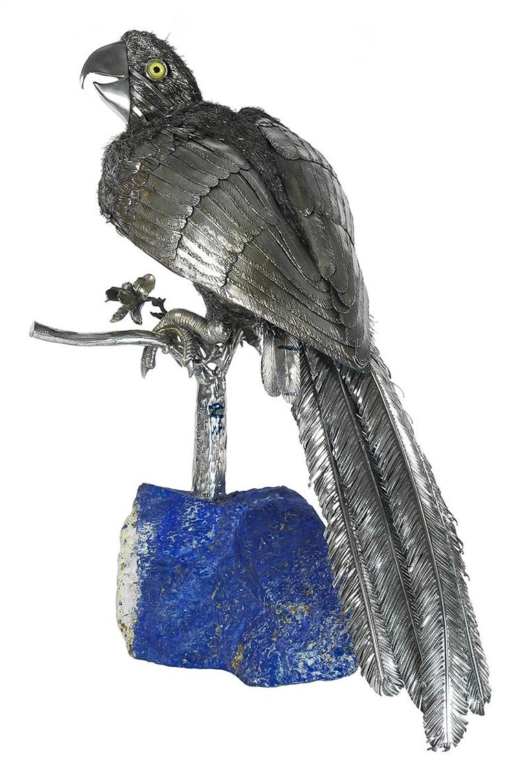 Buccellati Silver Furry Animals Parrot Lapis Lazuli For Sale at 1stDibs