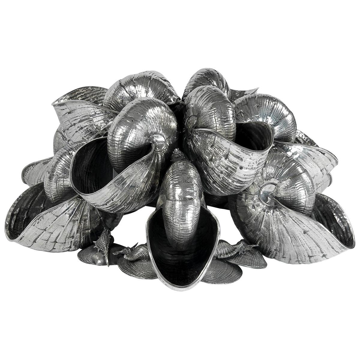Buccellati Silver Seashell Centerpiece Suite For Sale at 1stDibs