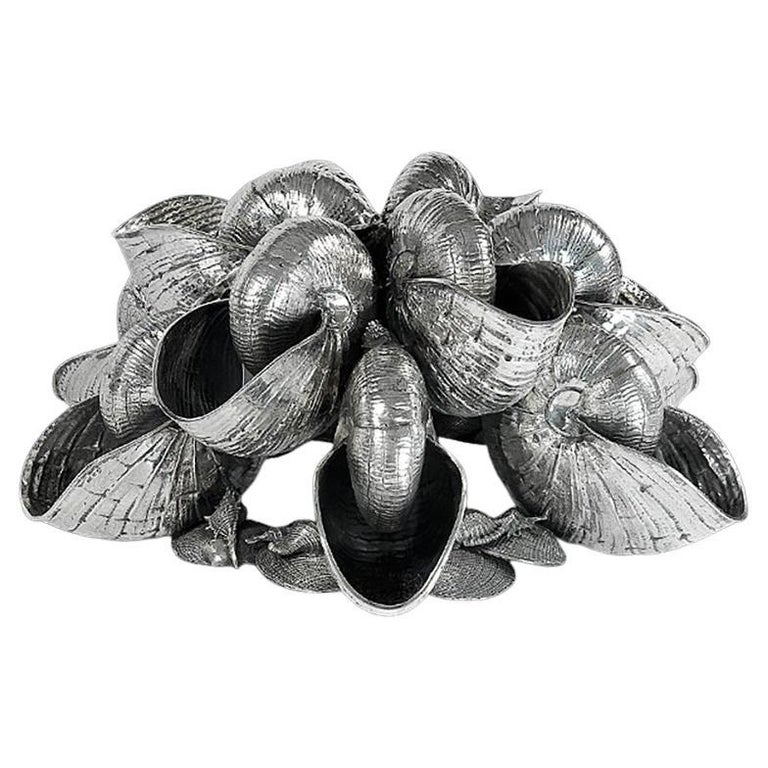 Buccellati Silver Nautilus Seashell Centerpiece For Sale at 1stDibs