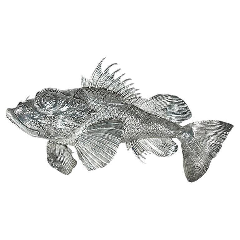BUCCELLATI Silver Sea Rock Fish Centrepiece For Sale at 1stDibs