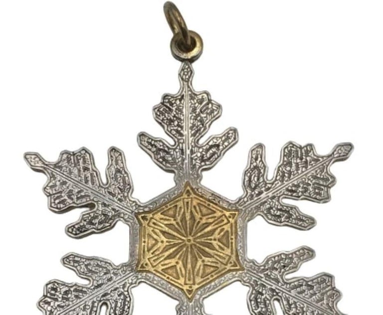 Buccellati Sterling Silver Christmas Ornament 1995 Snowflake Motif For ...