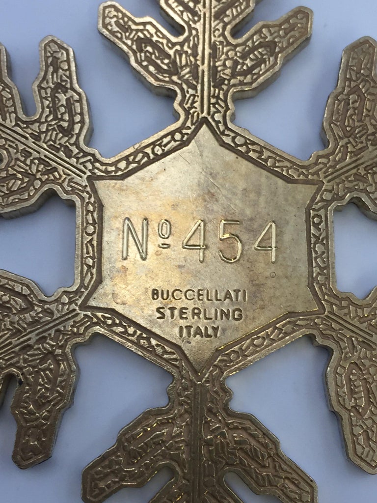 Buccellati Sterling Silver Christmas Ornament 1995 Snowflake Motif For ...