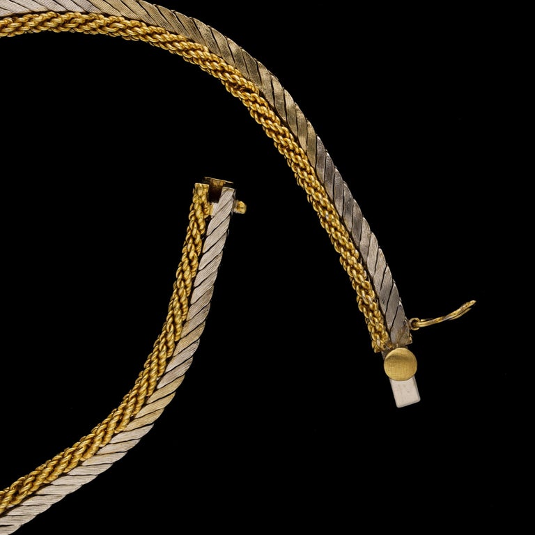 Buccellati Two Tone Necklace of Coiled Rope Design in18ct Yellow and ...