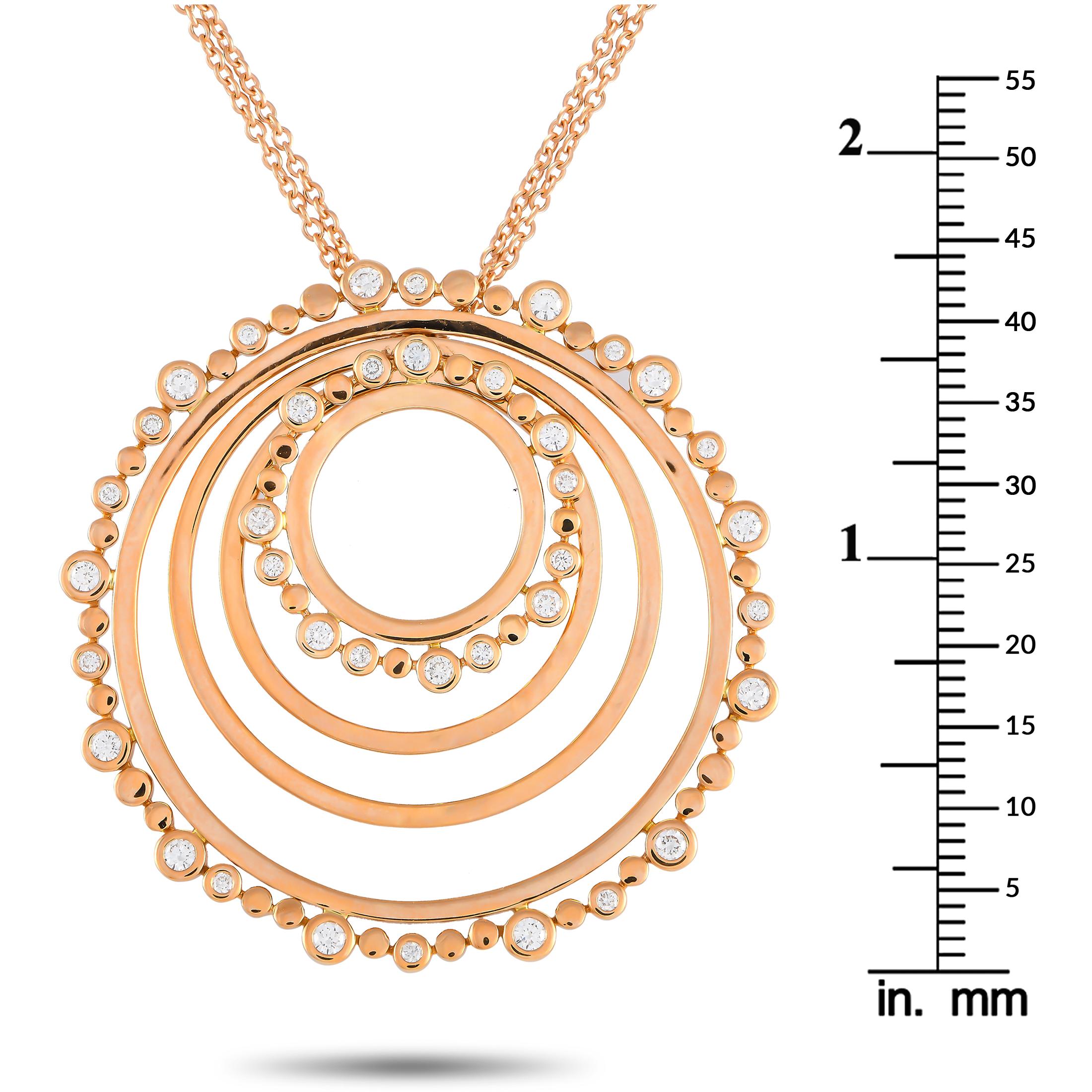 Bucherer 18K Rose Gold 0.89ct Diamond Circle Necklace For Sale at 1stDibs