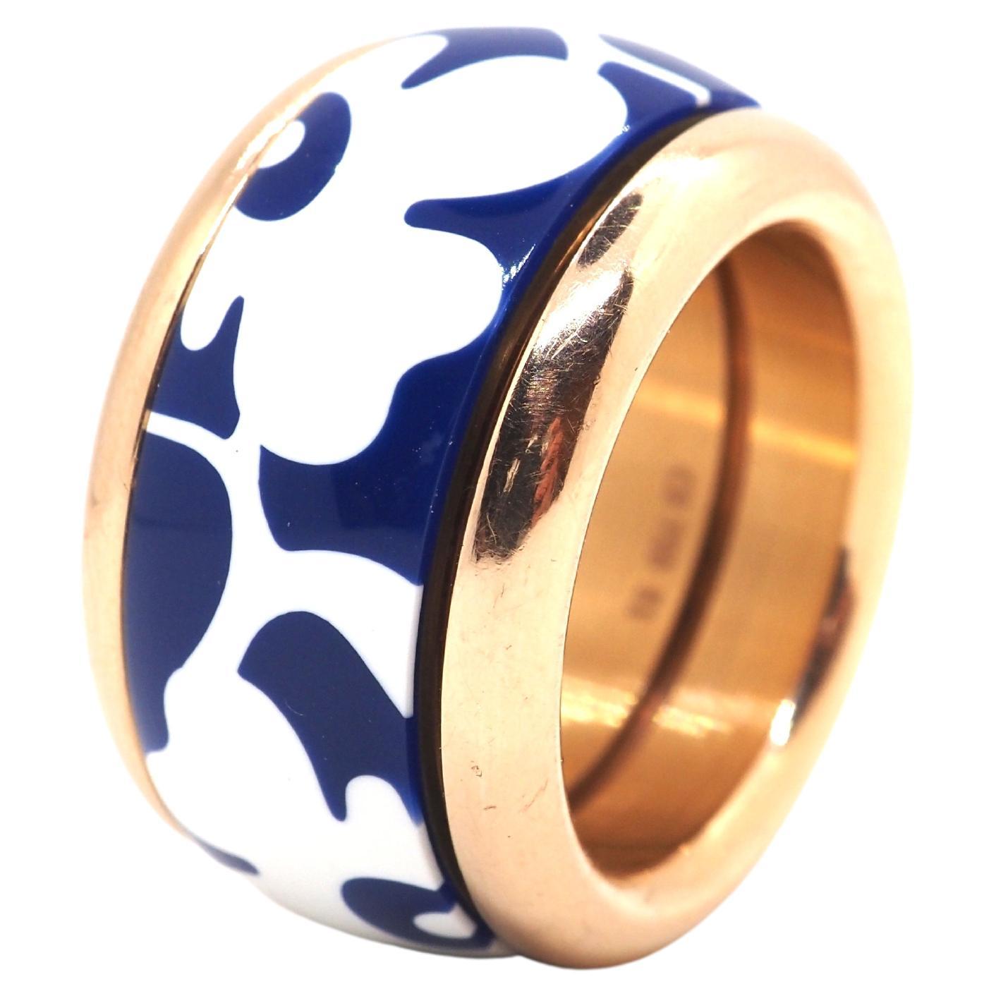 Bucherer Gold Black Diamond Rotating Band Ring For Sale at 1stDibs