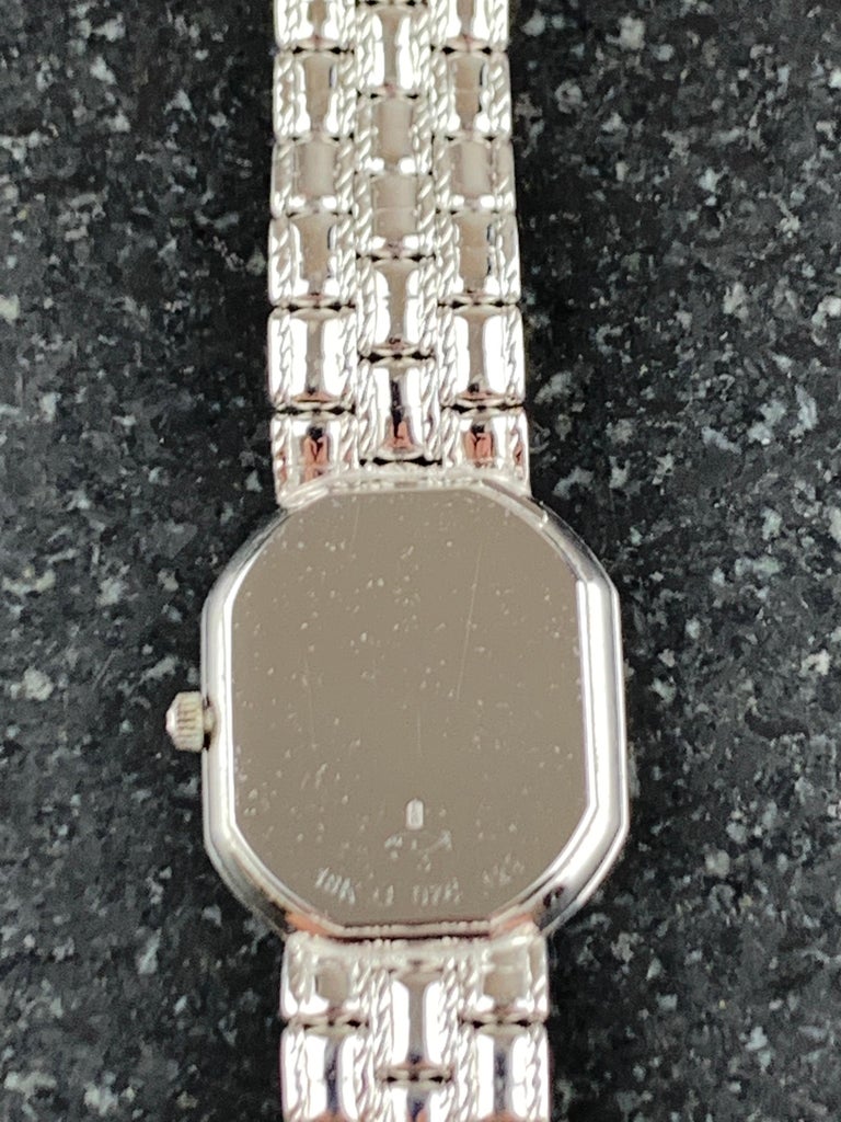 Bucherer 18 Karat White Gold Ladies Diamond Watch For Sale at 1stdibs