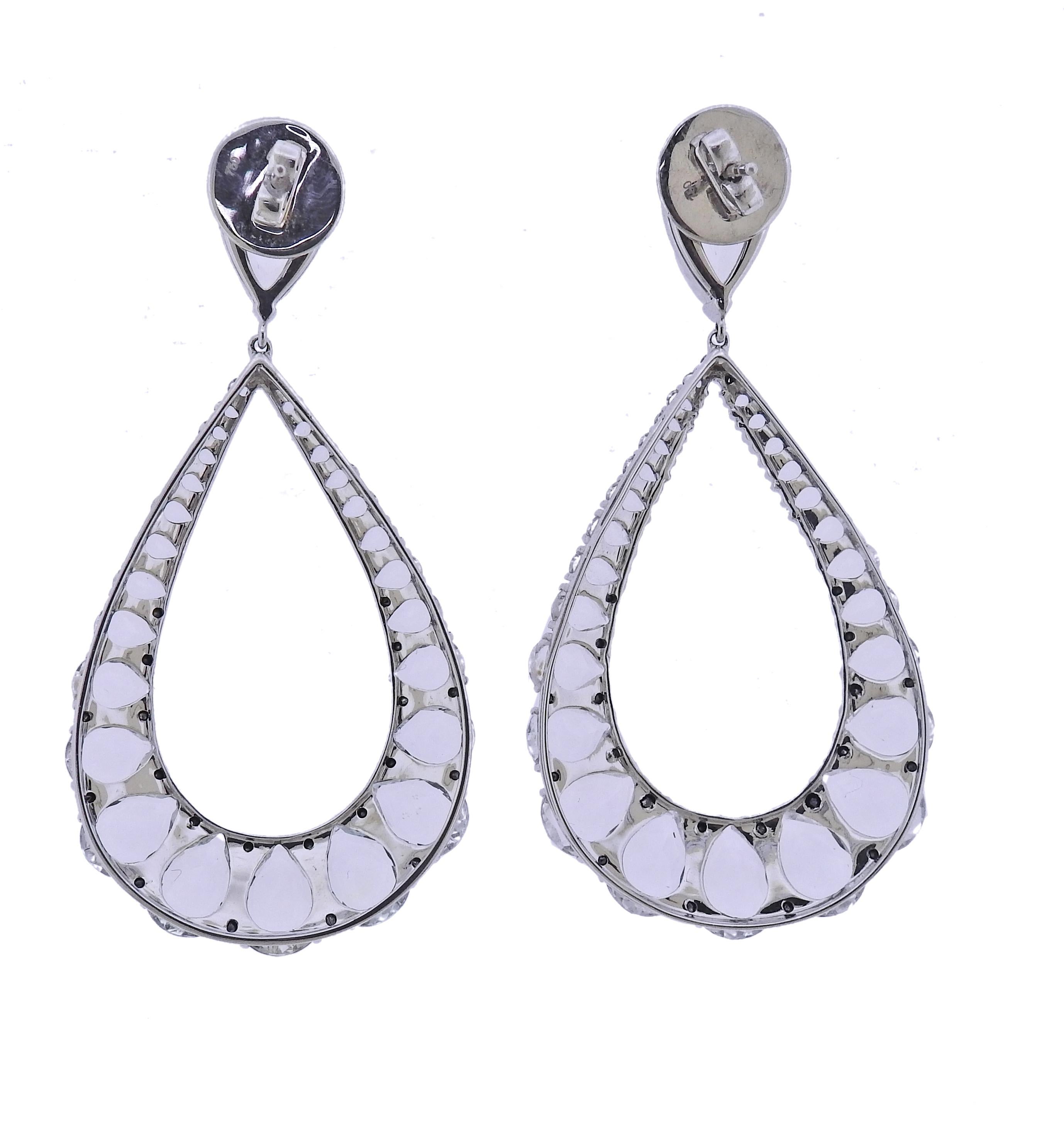 Bucherer Black Diamond White Topaz Drop Earrings For Sale at 1stDibs ...