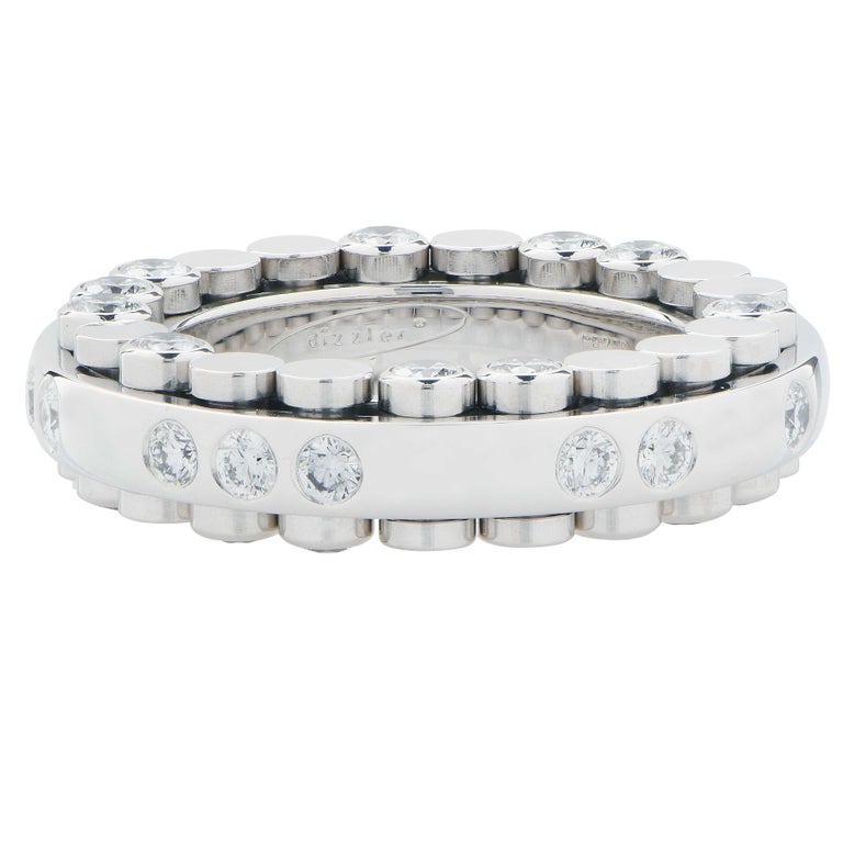 Bucherer Dizzler Diamond Spinning Ring in 18 Karat White Gold For Sale ...