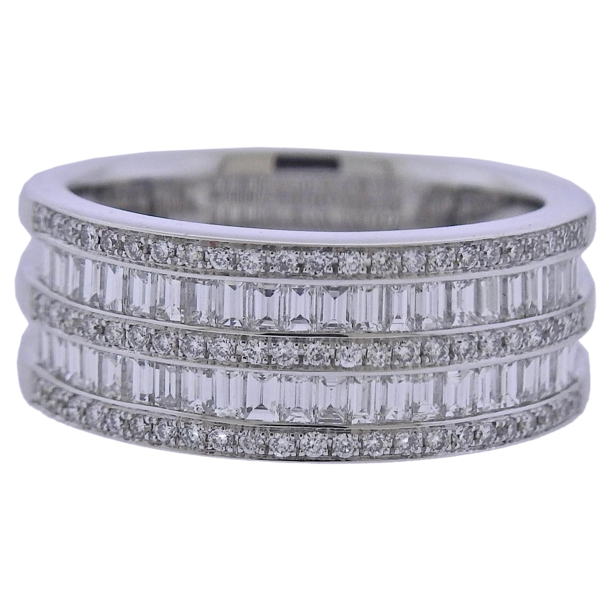 Bucherer Dizzler 18 Karat White Gold Dizzler Diamond Rotating Band Ring ...