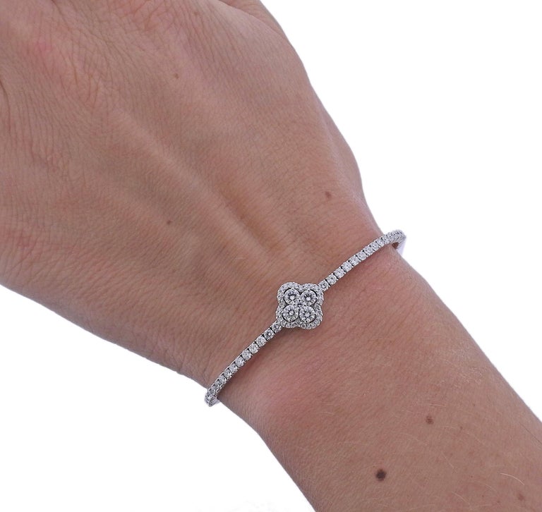 Bucherer Gold Diamond Bangle Bracelet For Sale at 1stDibs