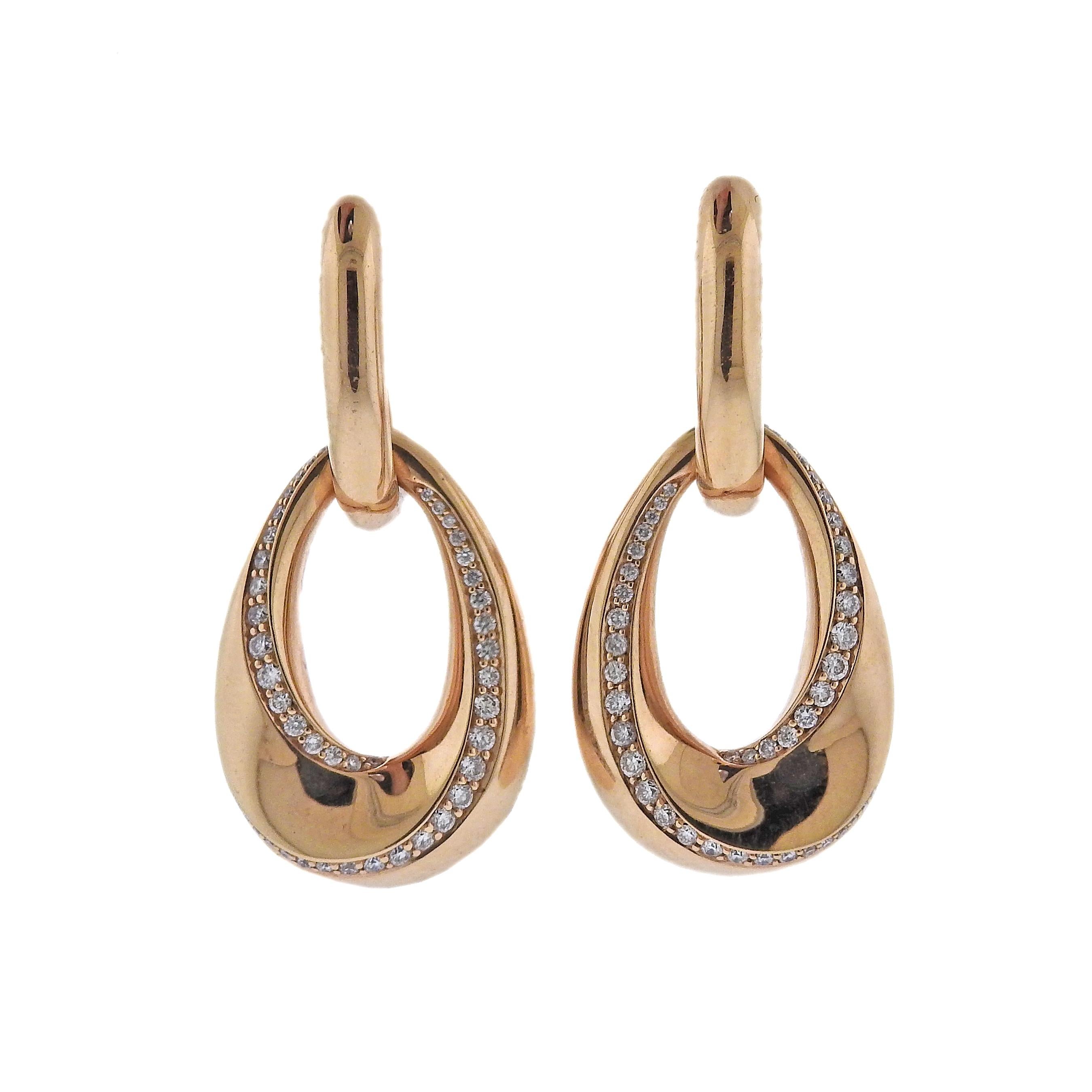 Bucherer White Gold Floral Drop Earrings For Sale at 1stDibs