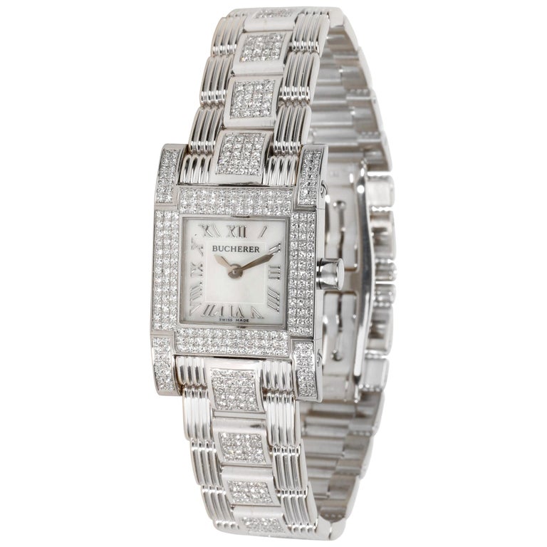 Bucherer Pathos 10505.02.75.32 Women's Watch in 18 Karat White Gold For Sale at 1stDibs