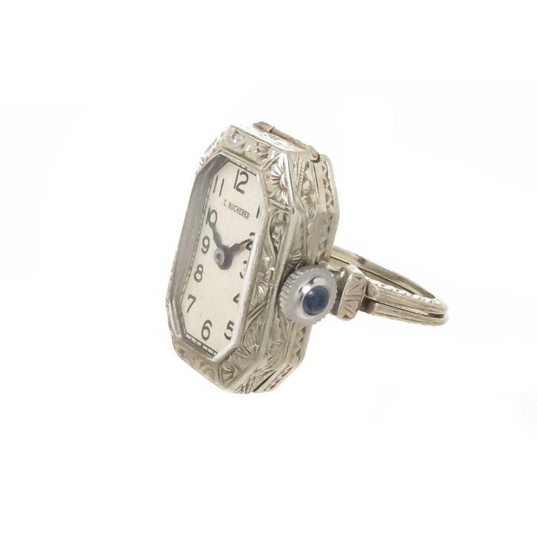 Bucherer White Gold Ring Watch, circa 1920s at 1stDibs | bucherer ring ...