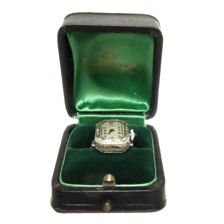 Bucherer White Gold Ring Watch, circa 1920s at 1stDibs | bucherer ring ...
