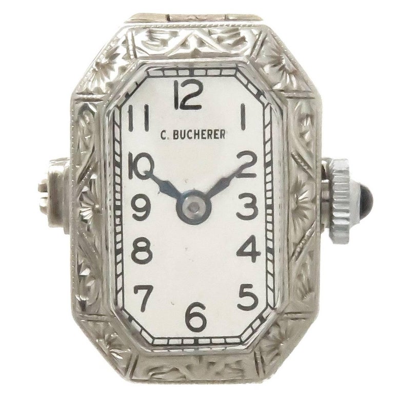 Bucherer White Gold Ring Watch, circa 1920s at 1stDibs | bucherer ring ...